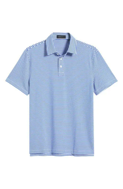 G/fore All Play Stripe Performance Golf Polo - Cobalt
