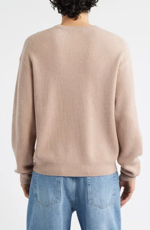 FRAME Crewneck Wool & Silk Rib Sweater