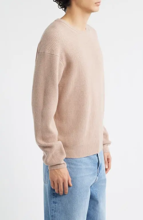 FRAME Crewneck Wool & Silk Rib Sweater