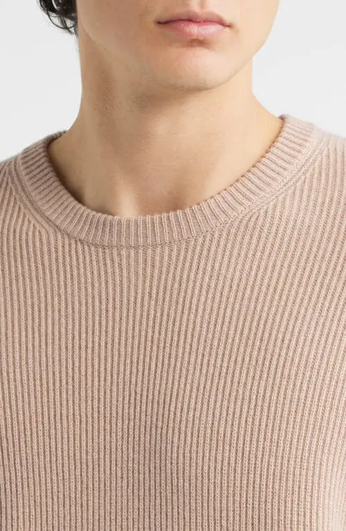 FRAME Crewneck Wool & Silk Rib Sweater