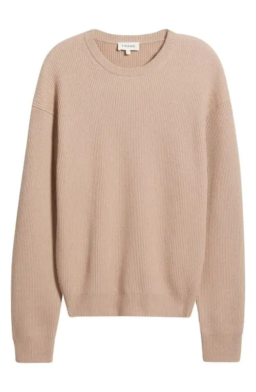 FRAME Crewneck Wool & Silk Rib Sweater