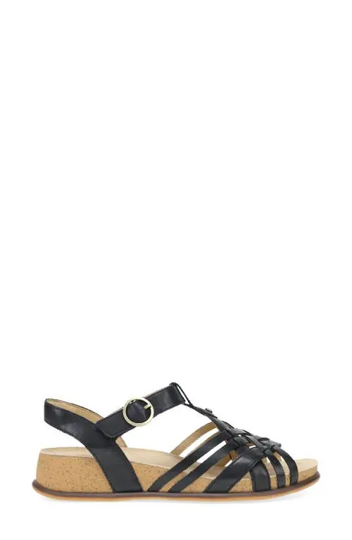 Dansko Slingback Platform Wedge Sandals - Black