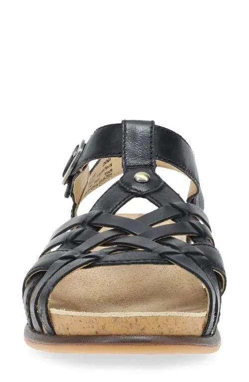 Dansko Slingback Platform Wedge Sandals - Black