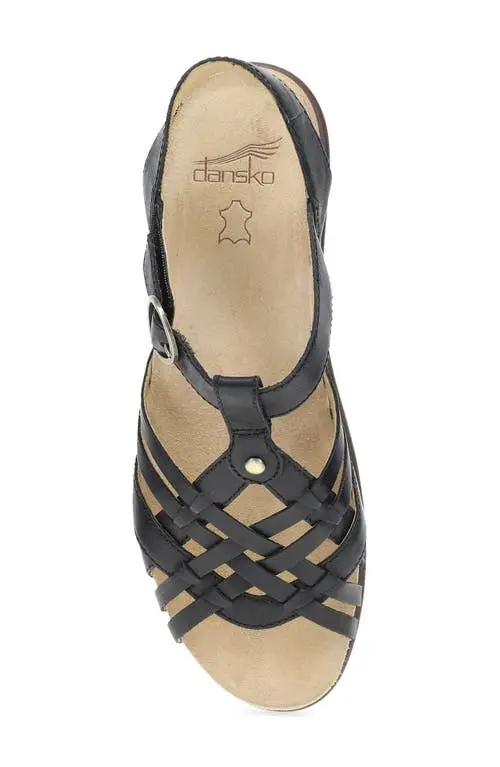 Dansko Slingback Platform Wedge Sandals - Black