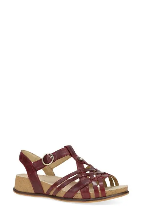 Dansko Slingback Platform Wedge Sandals - Plum