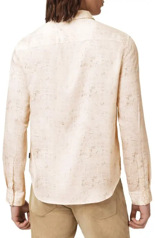 John Varvatos Luca Digital Print Button-up Shirt - Ivory