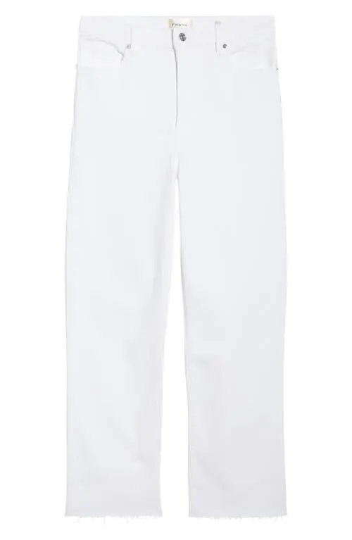 FRAME Le Sleek Raw Hem High Waist Straight Leg Jeans - White Raw After
