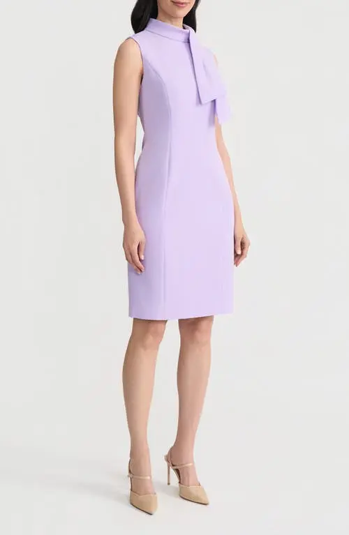 KASPER Tie Neck Sleeveless Sheath Dress