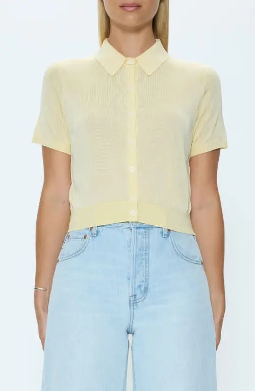 PISTOLA Lucca Short Sleeve Knit Top - Pale Yellow
