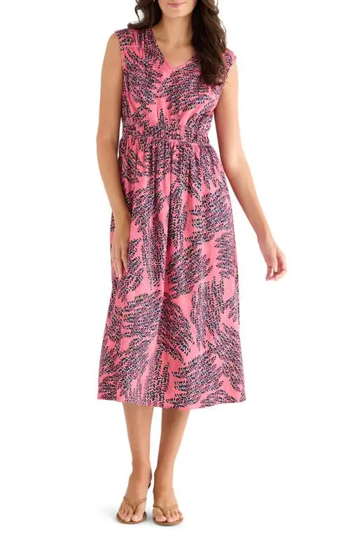 NIC+ZOE Sleeveless Stretch Cotton Midi Dress - Pink Multi