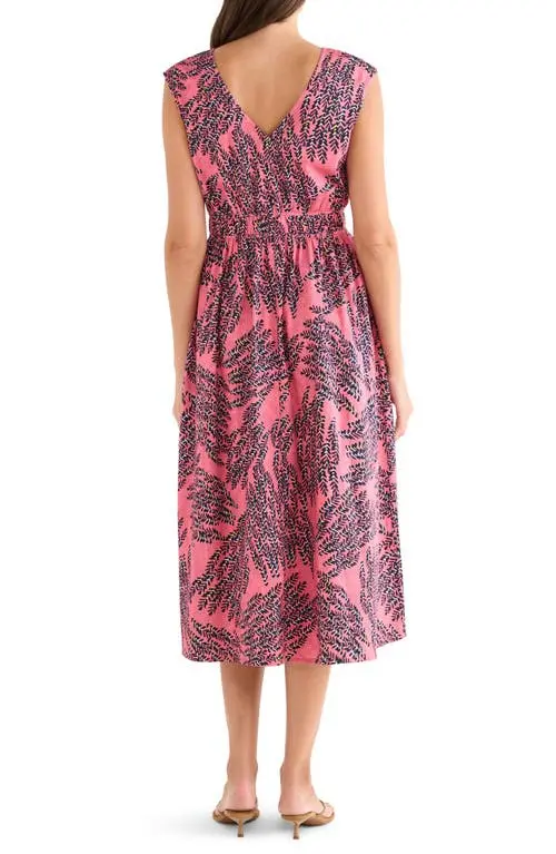 NIC+ZOE Sleeveless Stretch Cotton Midi Dress - Pink Multi
