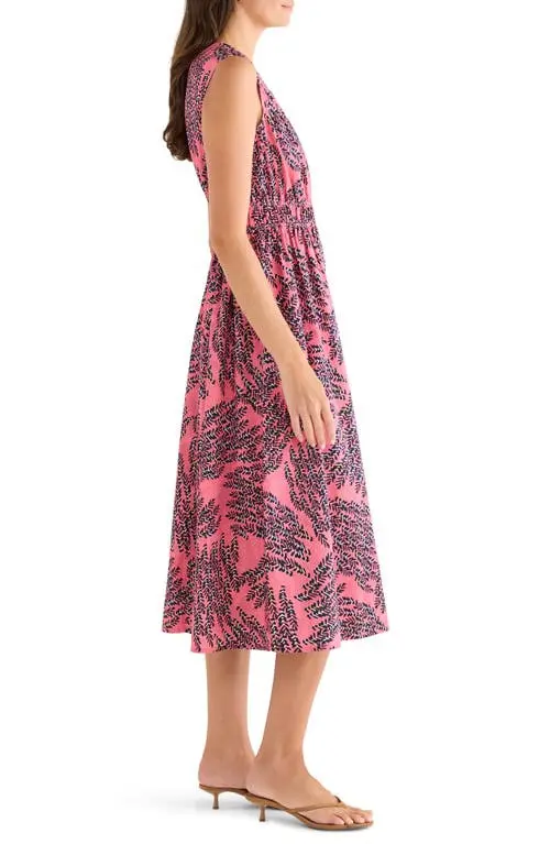 NIC+ZOE Sleeveless Stretch Cotton Midi Dress - Pink Multi