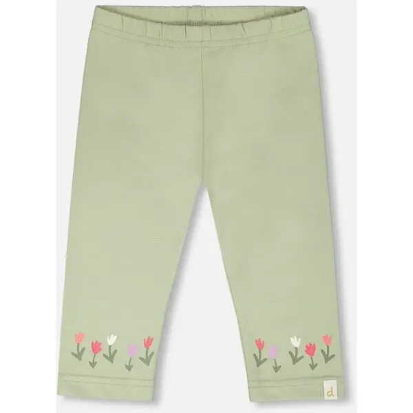 DEUX PAR DEUX Organic Cotton Jersey Slim Fit Capri - Light Khaki Green