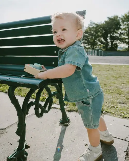 DEUX PAR DEUX Light Blue Chambray Top And Short Set