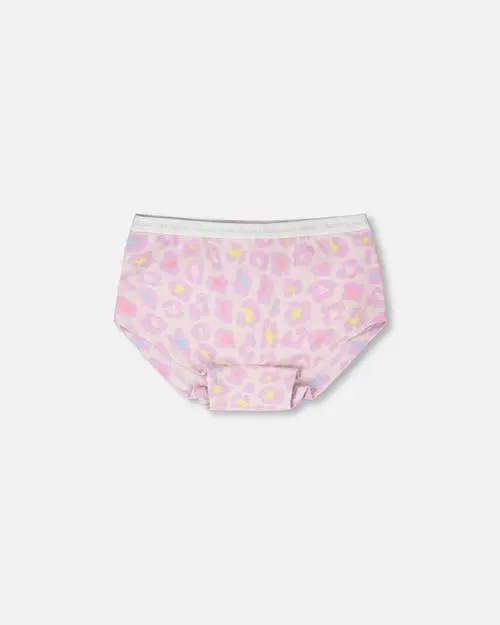 DEUX PAR DEUX Organic Cotton Animal Boyshort Panty - Purple Animal Print