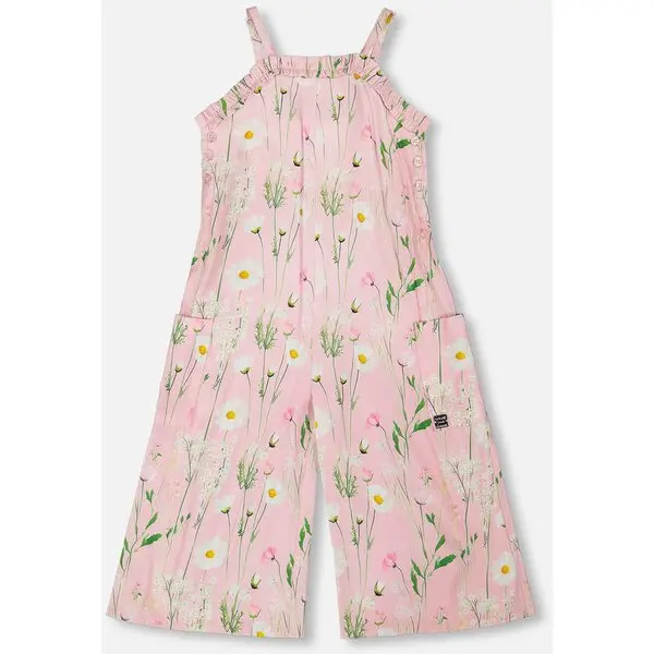 DEUX PAR DEUX Printed Viscose Jumpsuit - Pink Printed Flowers
