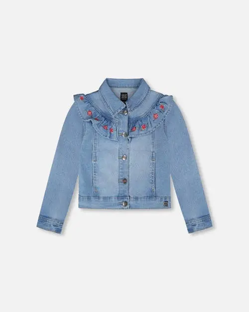 DEUX PAR DEUX Embroidery Long Sleeve Denim Jacket