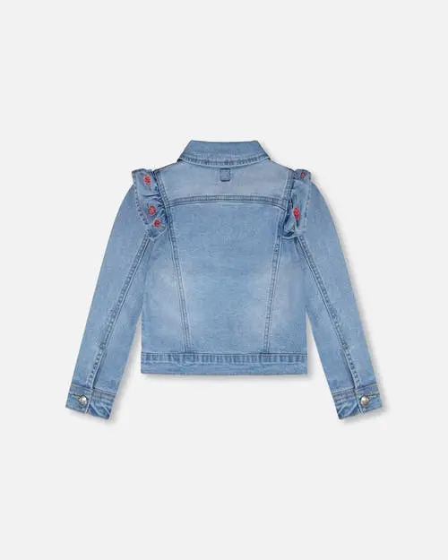 DEUX PAR DEUX Embroidery Long Sleeve Denim Jacket