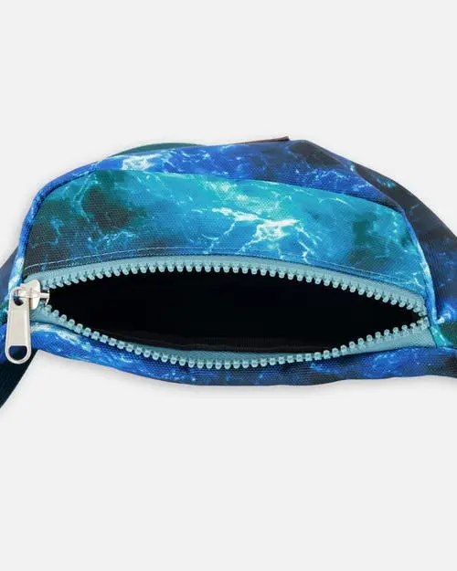 DEUX PAR DEUX Printed Fanny Pack - Blue Wave Print