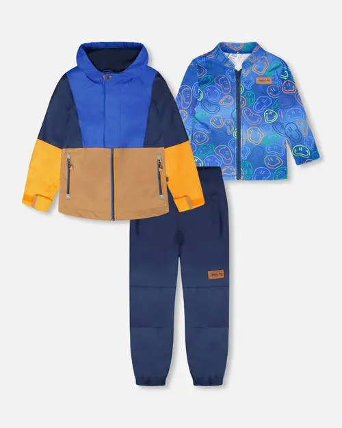 DEUX PAR DEUX 3-in-1 Colorblock Outerwear Set - Blue Colorblock