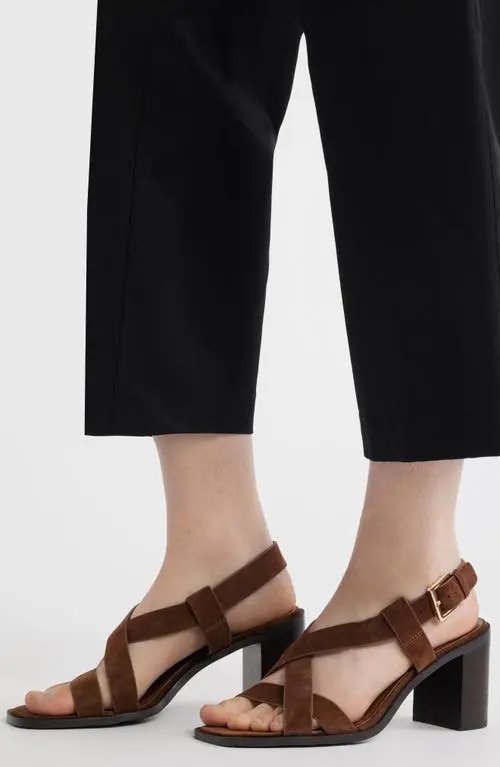 Nordstrom Kalindi Cross Strap Sandal - Brown Brick
