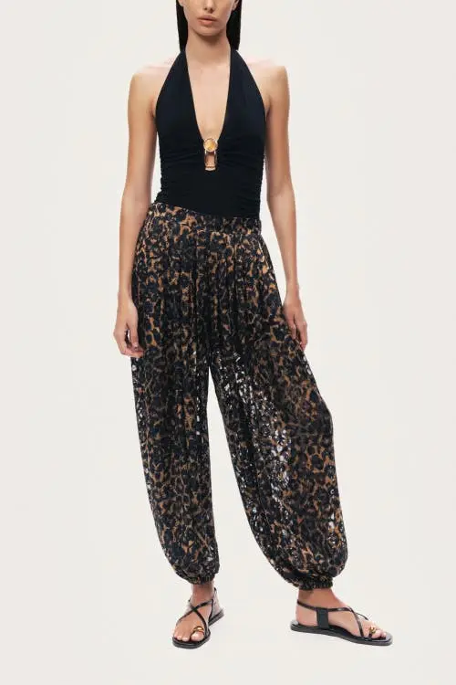 NOCTURNE Printed Balloon-leg Pants
