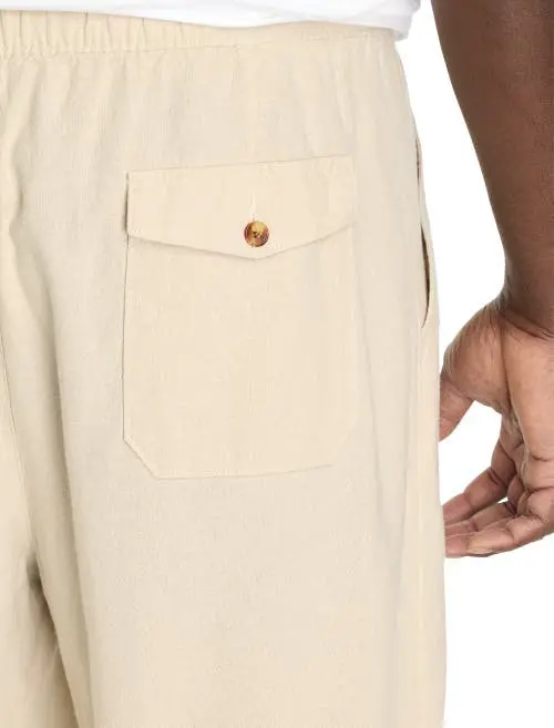 HARBOR BAY BY DXL Big & Tall Linen-blend Loose-fit Beach Pants - Natural