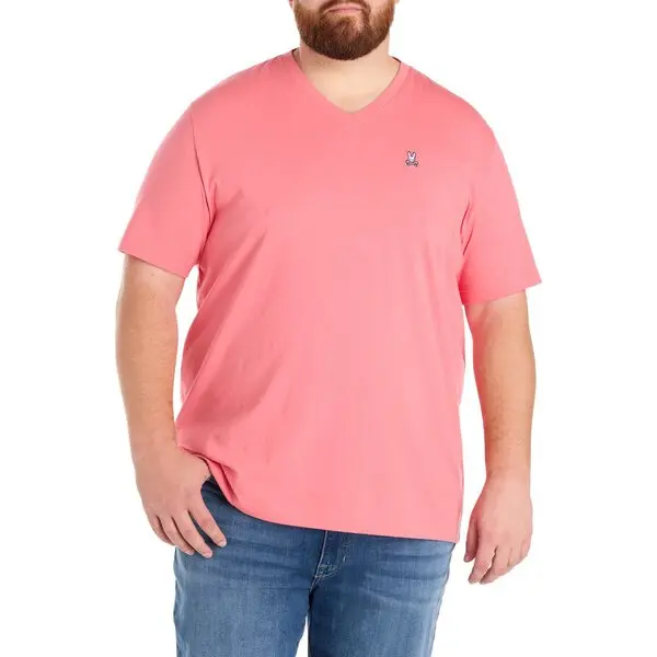 Psycho Bunny Big & Tall V-neck T-shirt - Rubi Quartz