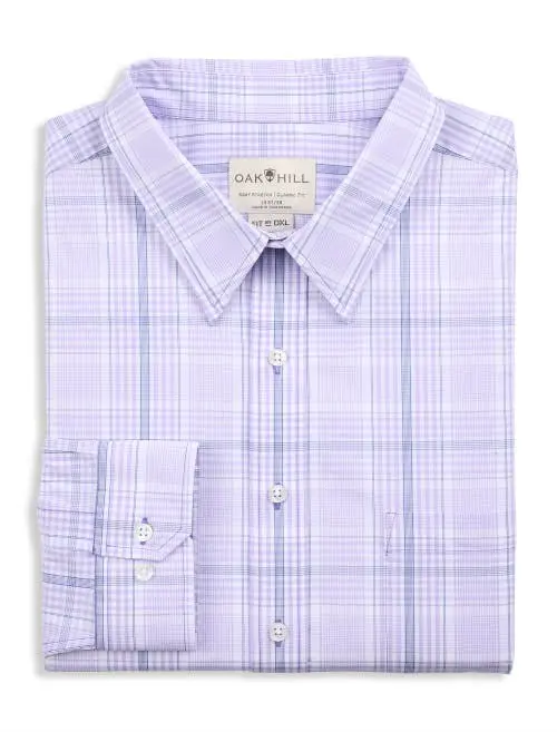 OAK HILL BY DXL Big & Tall Plaid Dress Shirt