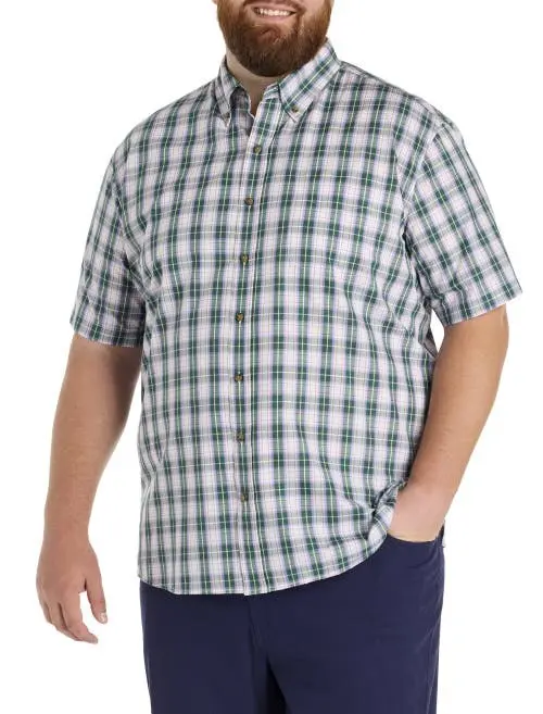 HARBOR BAY BY DXL Big & Tall Easy-care Medium Plaid Sport Shirt - Multi