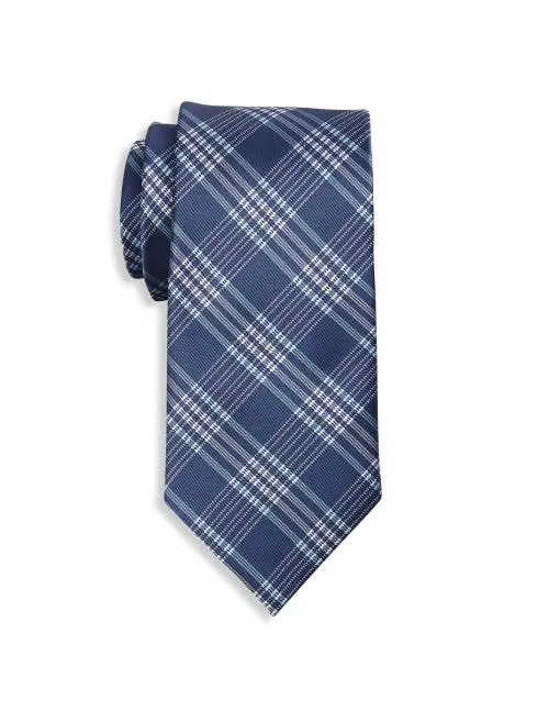 OAK HILL BY DXL Big & Tall Textured Plaid Neck Tie - Blue