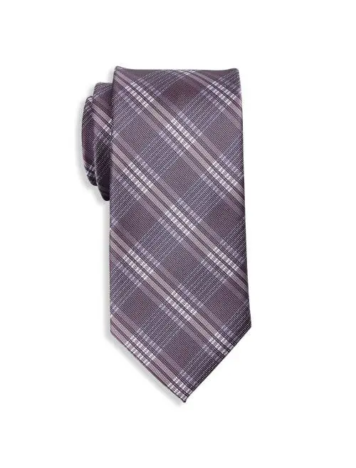 OAK HILL BY DXL Big & Tall Textured Plaid Neck Tie - Mauve