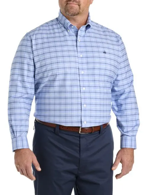 Brooks Brothers Big & Tall Non-iron Check Oxford Sport Shirt - Serenity