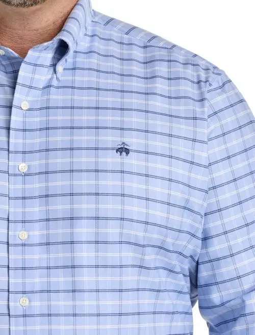 Brooks Brothers Big & Tall Non-iron Check Oxford Sport Shirt - Serenity