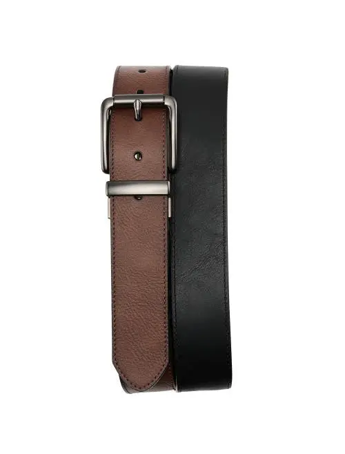 HARBOR BAY BY DXL Bridle Reversible Belt - Brown Black