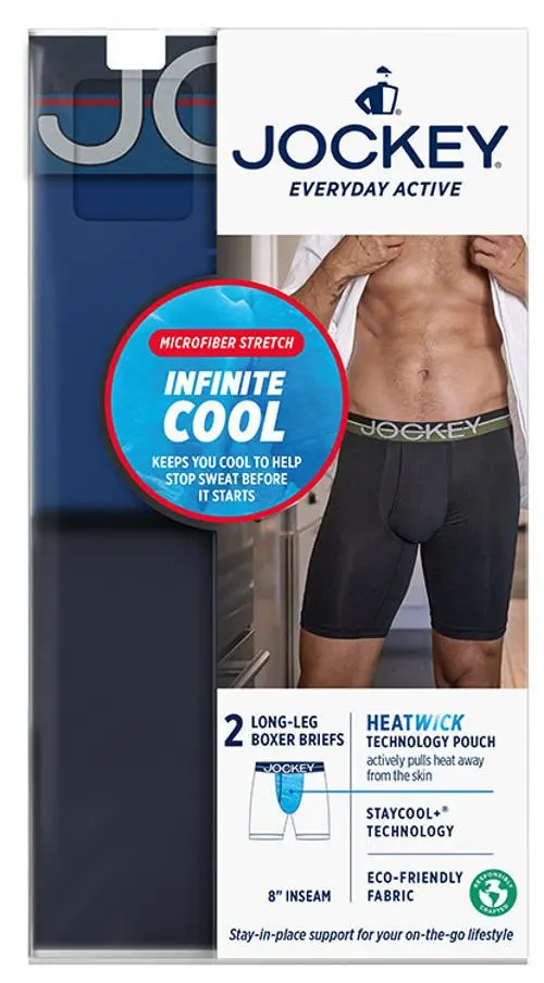 JOCKEY Big & Tall 2-pk Infinite Cool Performance Microfiber Boxer Briefs