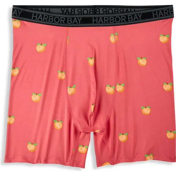 HARBOR BAY BY DXL Big & Tall Cooling Performance 5 Inch Boxer Briefs V2 - Peach Cobbler