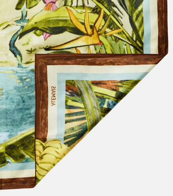 ALEMAIS Printed Silk Satin Scarf