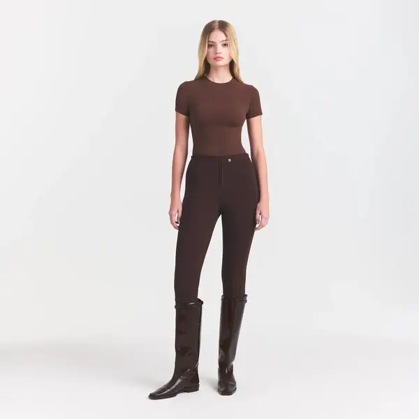 SKIMS The Essential Collection Zip Front Legging - Espresso