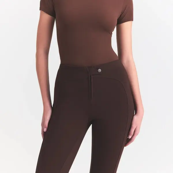 SKIMS The Essential Collection Zip Front Legging - Espresso