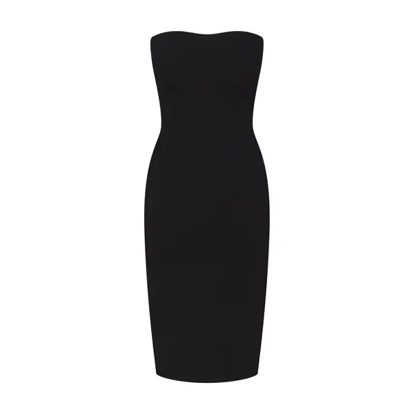 SKIMS The Essential Collection Strapless Midi Dress - Obsidian