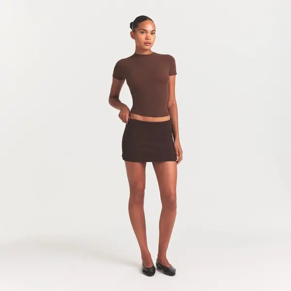 SKIMS High-waisted Mini Skort - Espresso