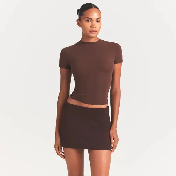 SKIMS High-waisted Mini Skort - Espresso
