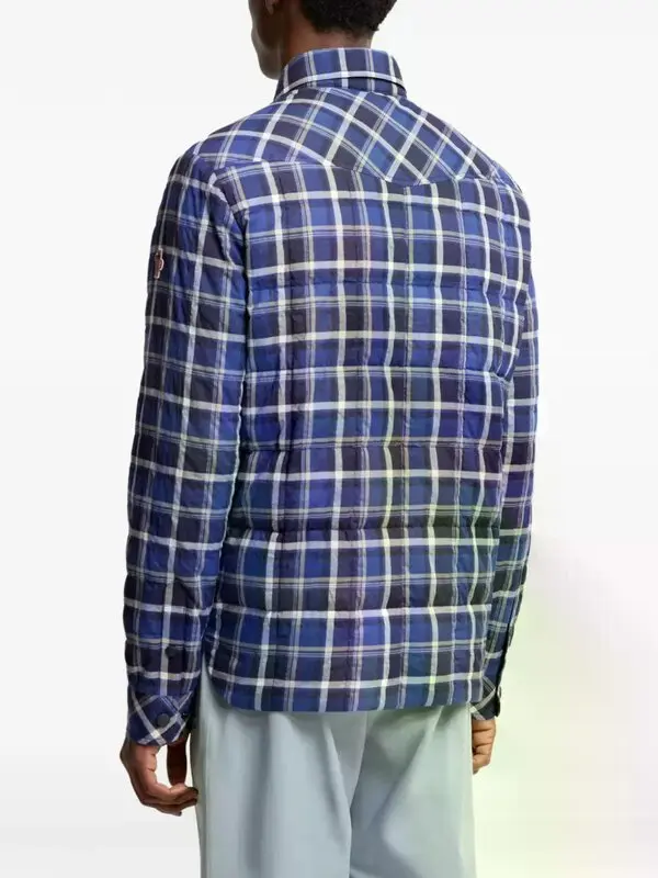 Moncler Gelt Plaid Quilted Jacket - Blue