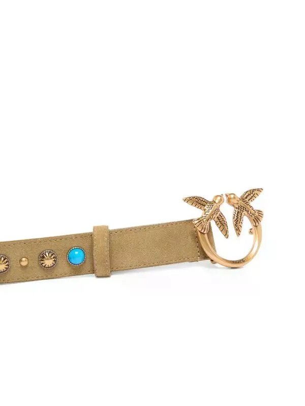 Pinko Stud-embellished Love Birds Buckle Belt