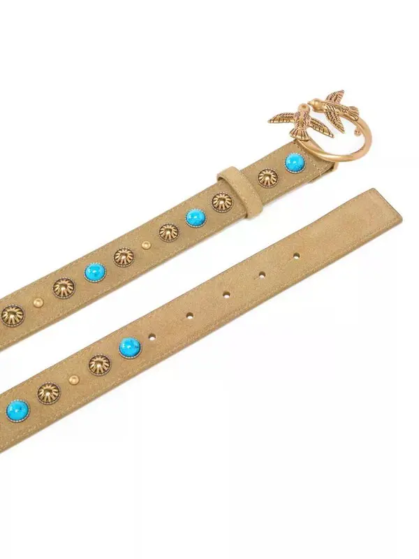 Pinko Stud-embellished Love Birds Buckle Belt