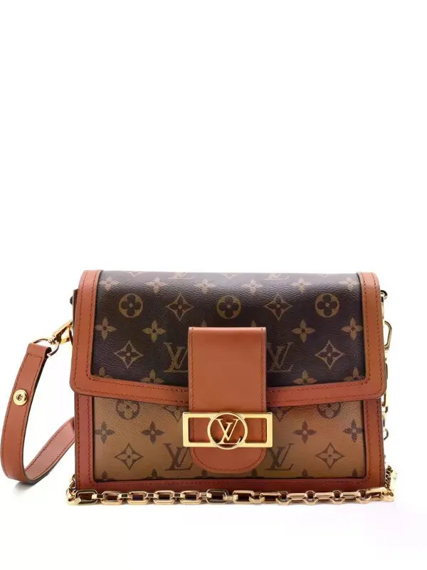 LOUIS VUITTON Dauphine Reverse Monogram Canvas Mm Shoulder Bag - Brown