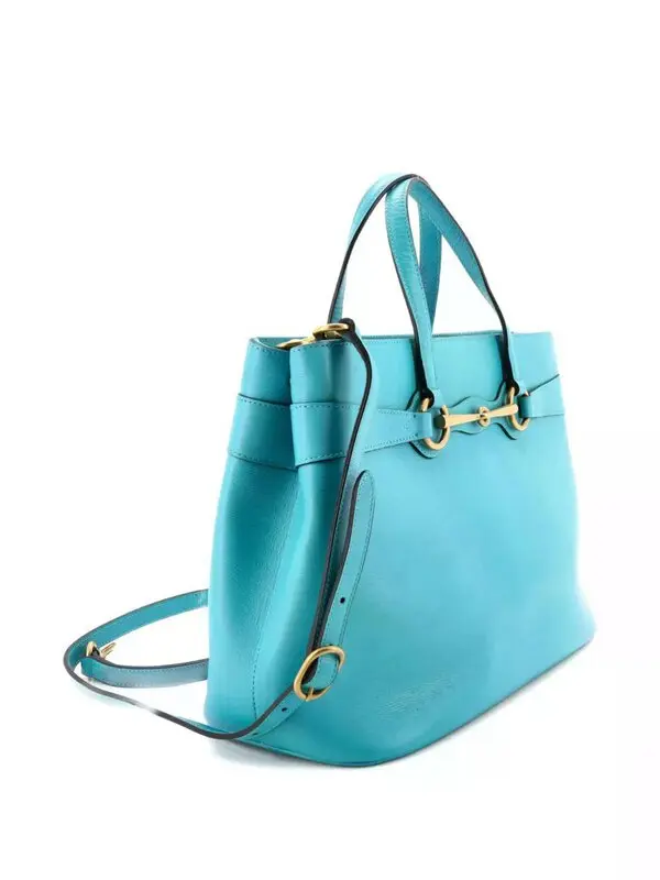 Gucci Bright Bit Convertible Leather Medium Tote Bag - Blue