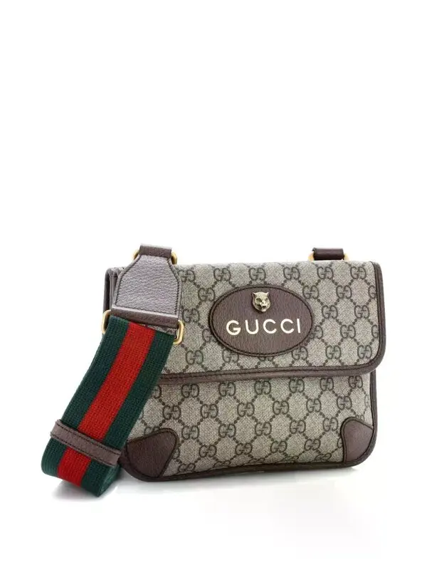 Gucci Neo Vintage Flap Messenger Gg Coated Canvas Small - Brown