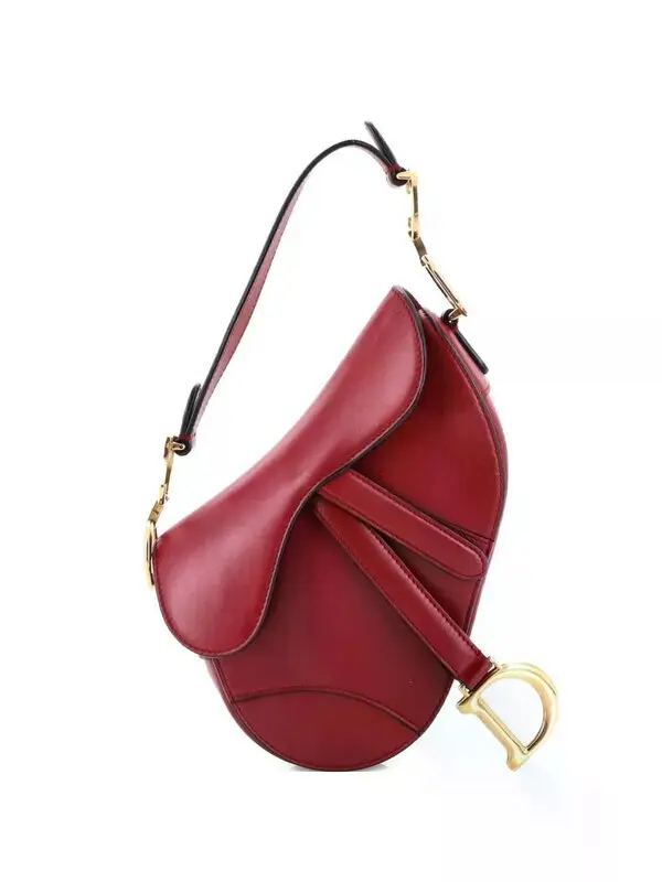 Dior Saddle Handbag Leather Mini Shoulder Bag - Red